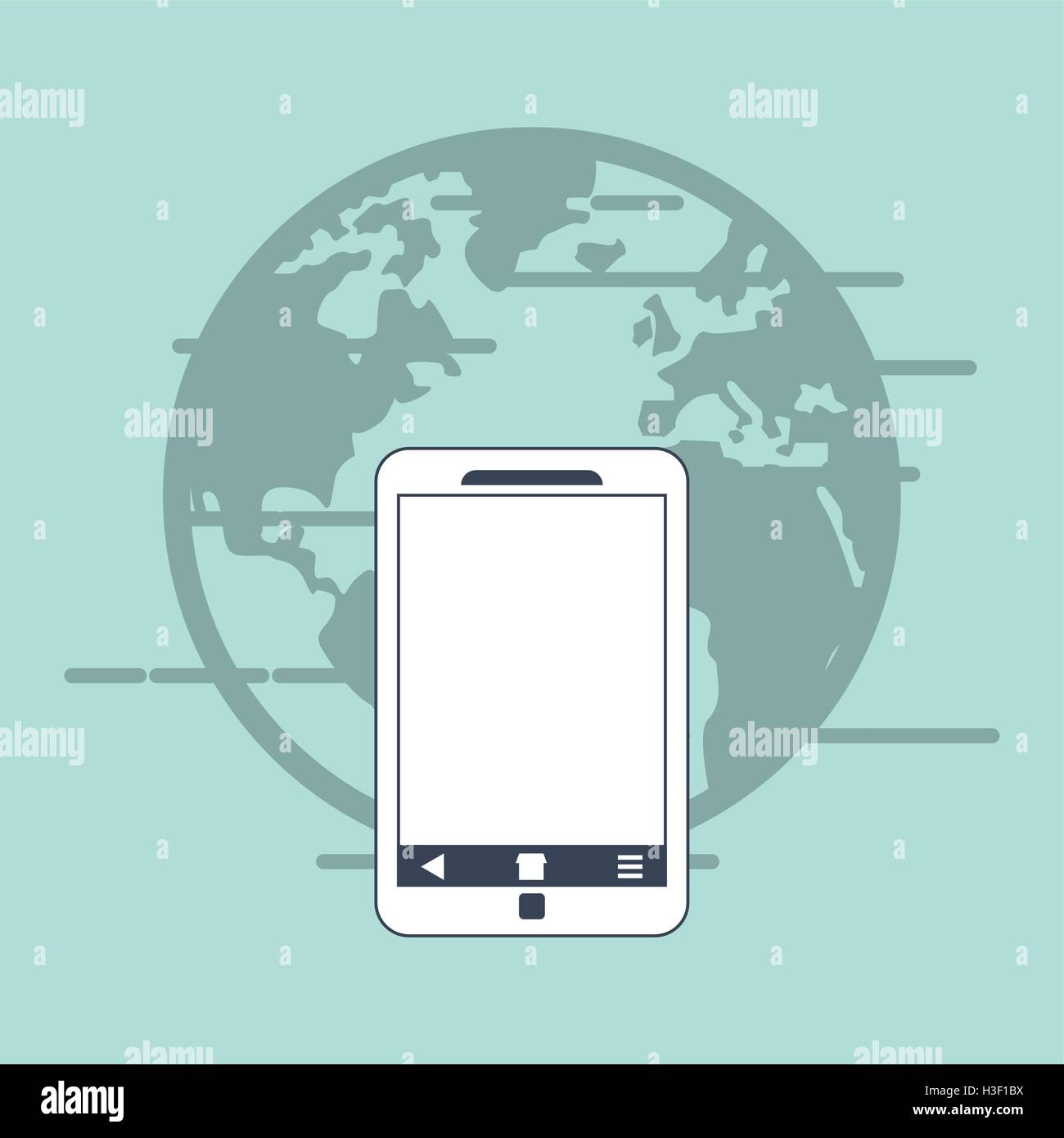 modern cellphone with earth globe icon image Stock Vector Image & Art ...