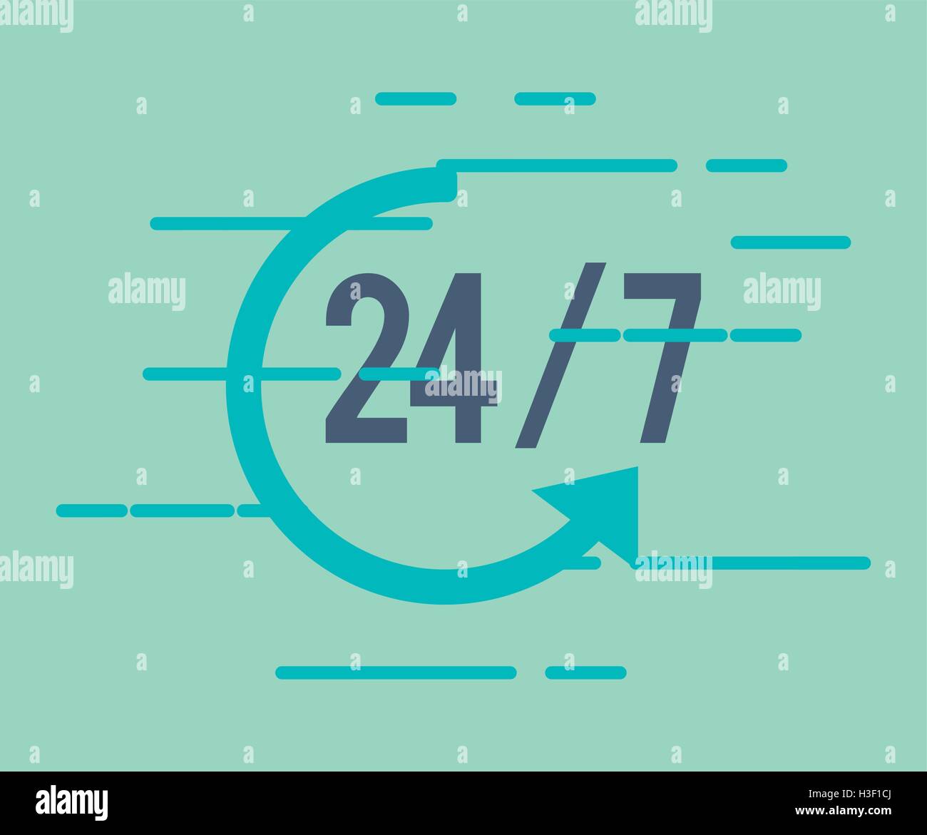 24 7 service with arrow icon Stock Vector Image & Art - Alamy