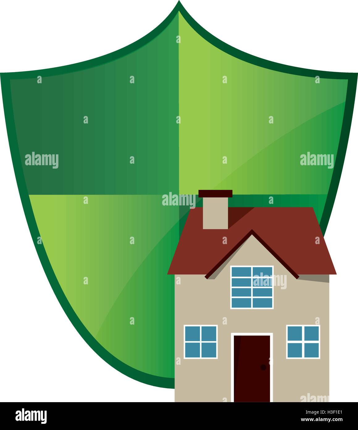 shield and house icon Stock Vector Image & Art - Alamy