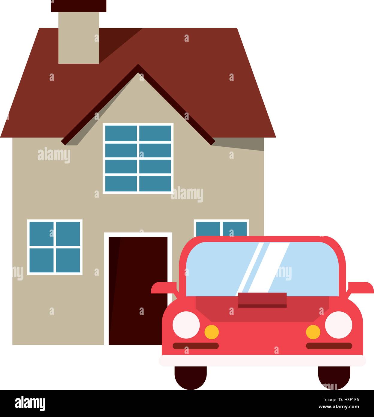 house and car icon Stock Vector Image & Art - Alamy
