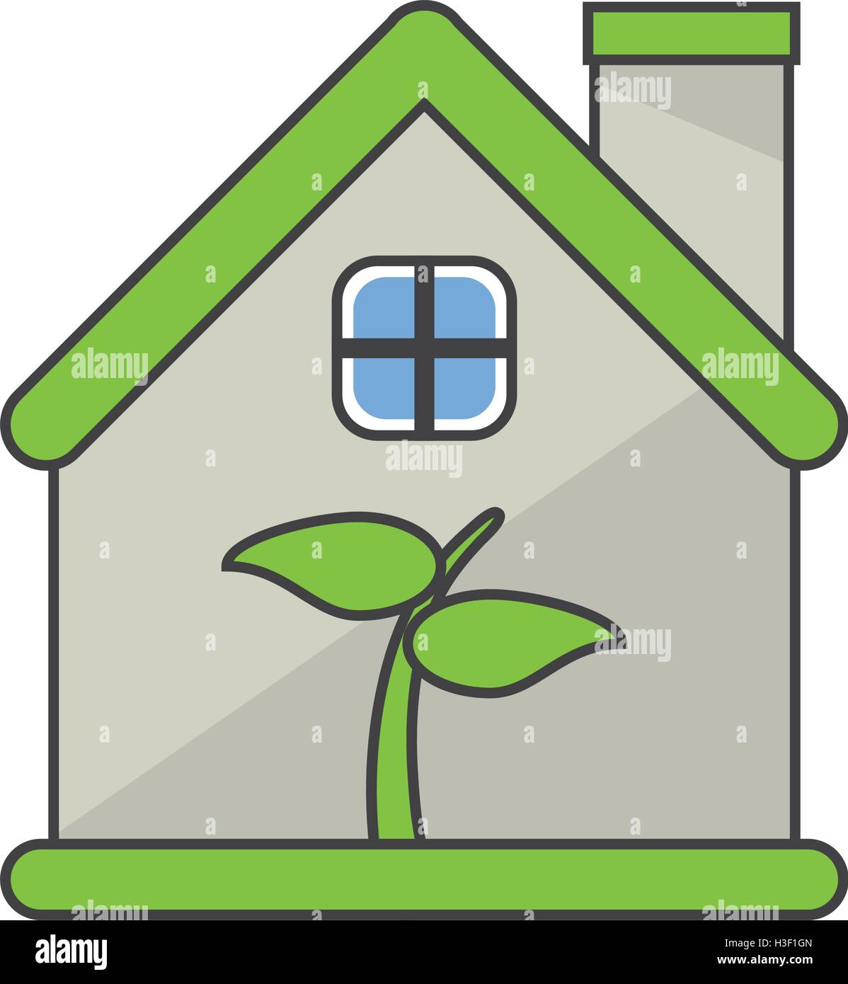 Isolated leaf inside house design Stock Vector Image & Art - Alamy