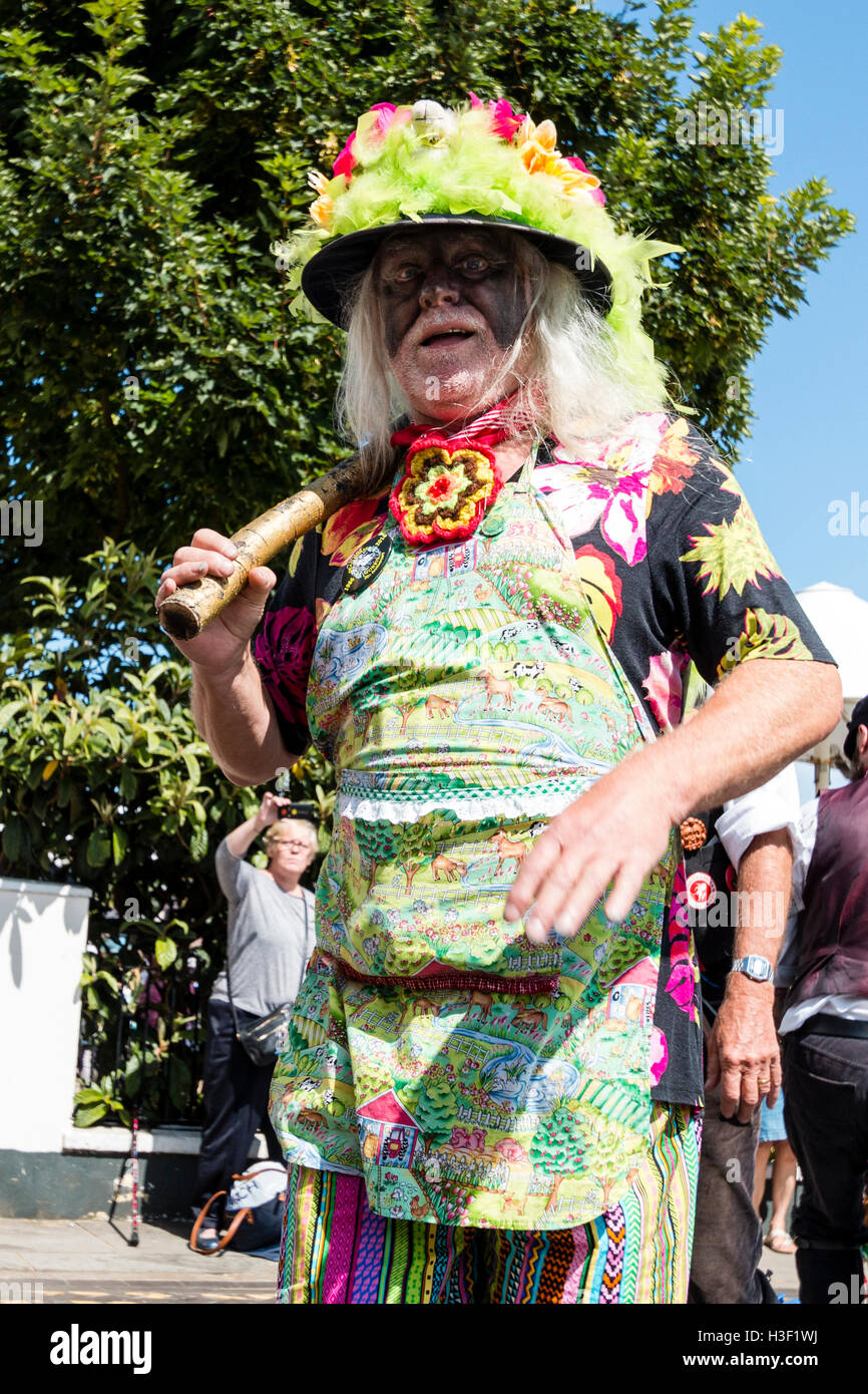Traditional folk dancers, Morris man from Dead Horse morris side, in ...