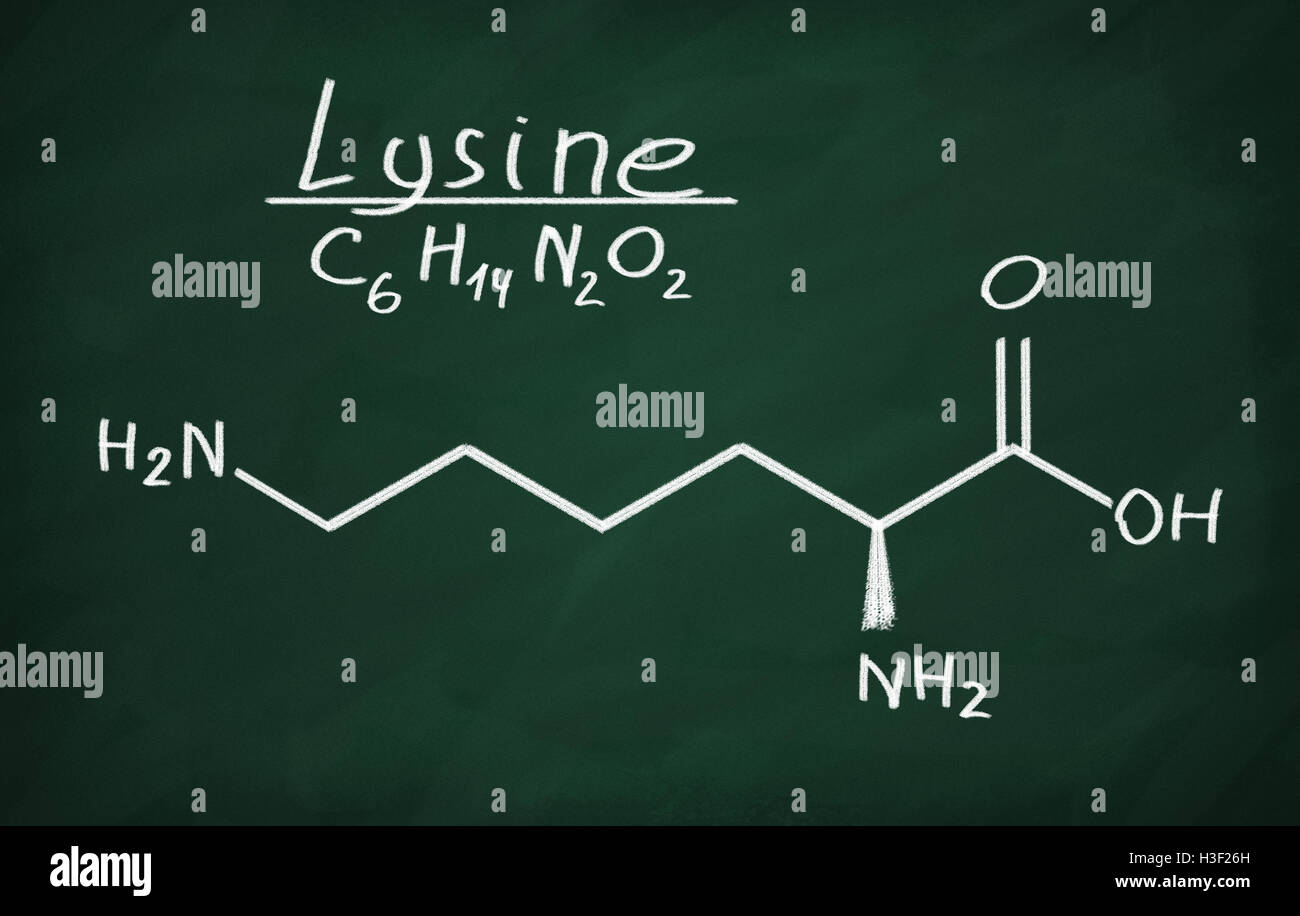 Structural model of Lysine on the blackboard Stock Photo - Alamy