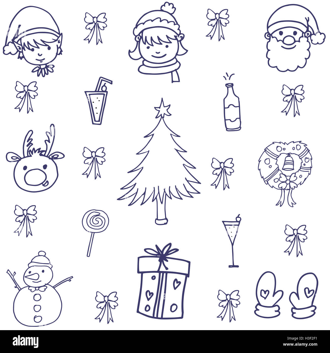 Doodle of christmas with hand draw vector art illustration Stock Photo ...
