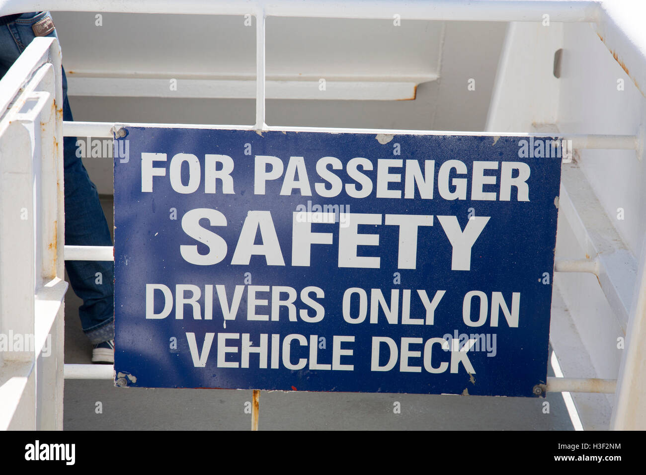 Passenger safety sign on car ferry in Australia Stock Photo - Alamy