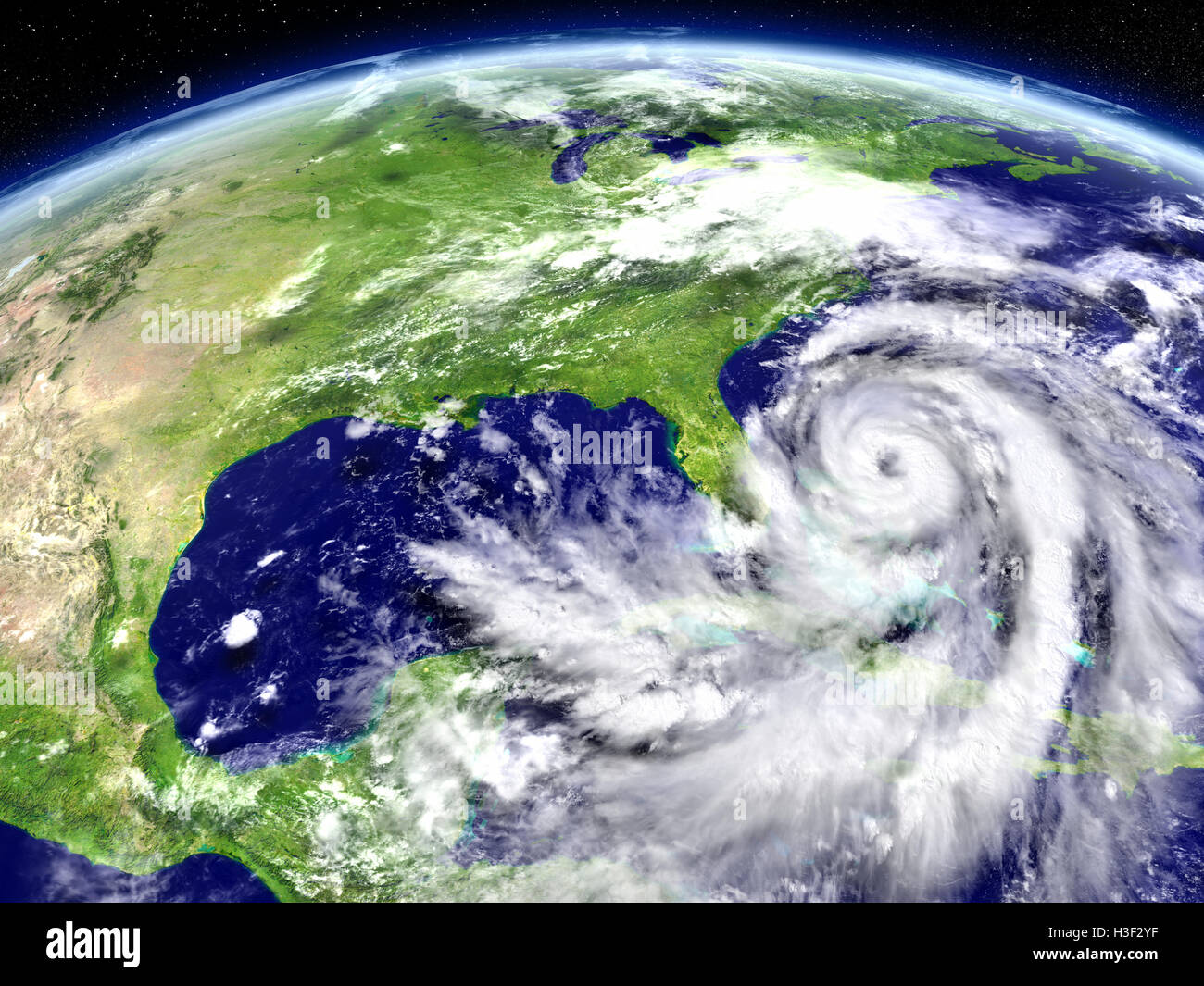 Hurricane matthew satellite view hi-res stock photography and images ...