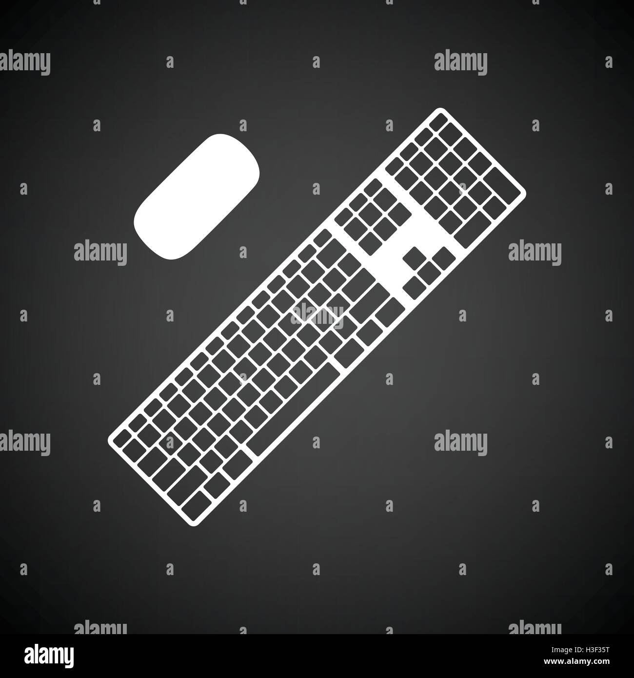 Keyboard icon. Black background with white. Vector illustration Stock ...