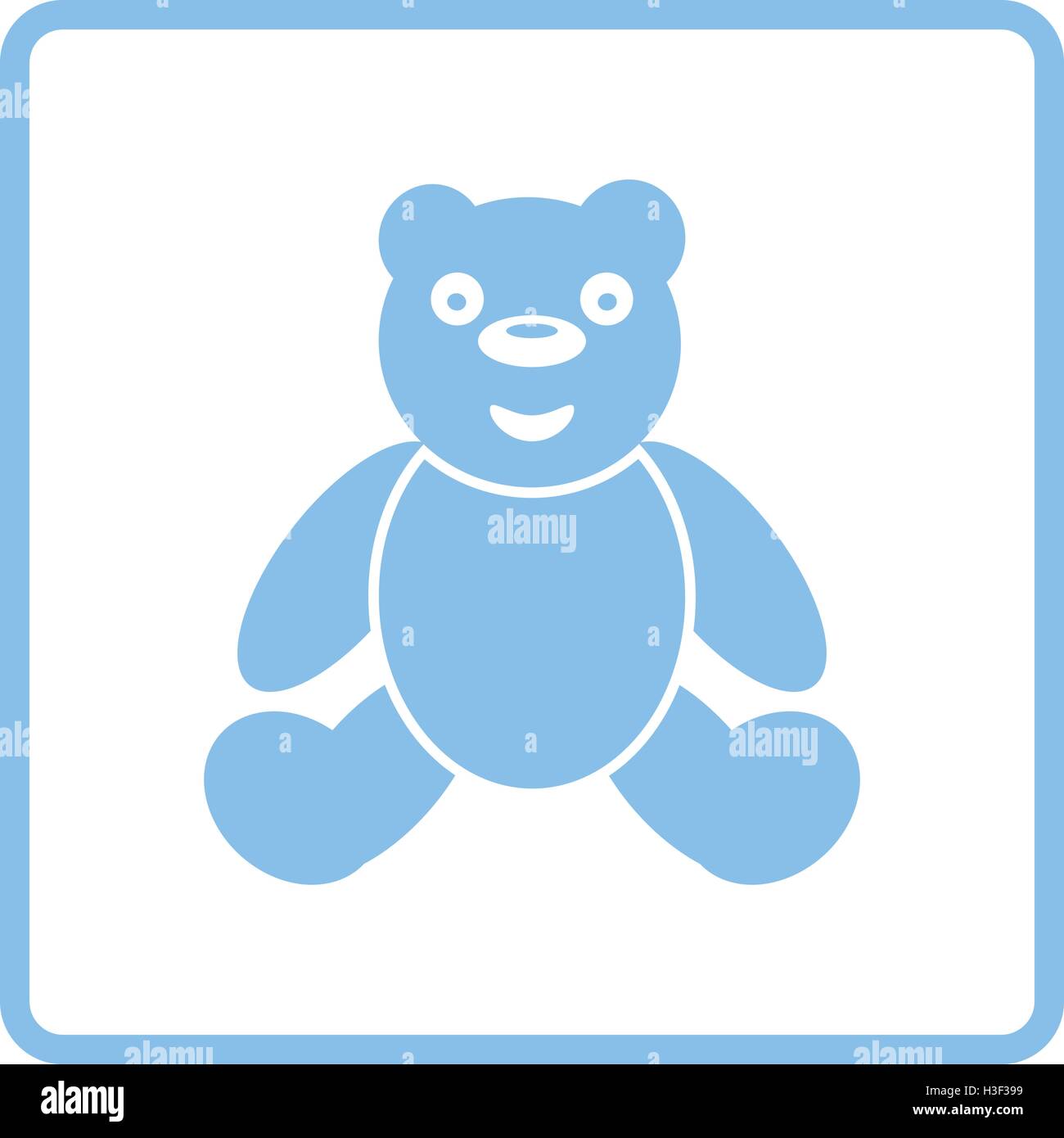 Teddy bear ico. Blue frame design. Vector illustration Stock Vector ...