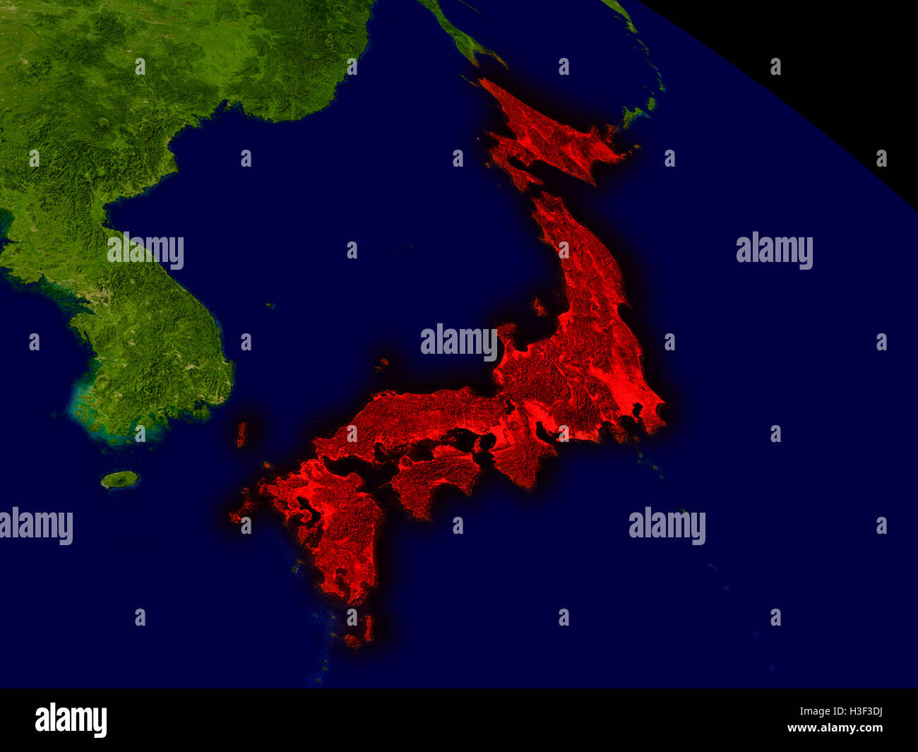Satellite map japan hi-res stock photography and images - Alamy