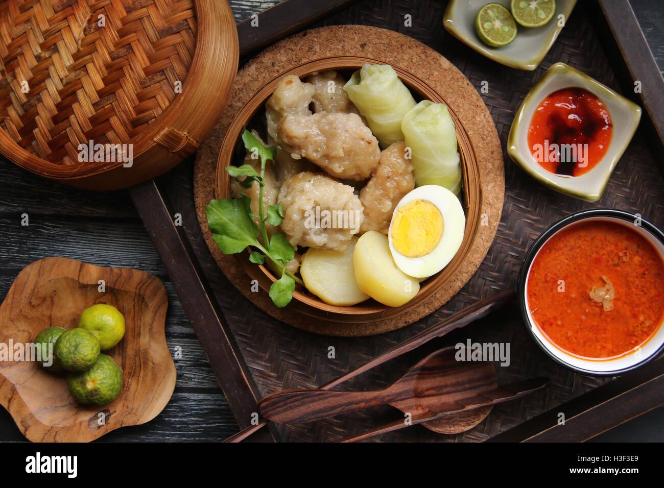 Siomay Bandung. Popular snack from Bandung, West Java, Indonesia ...