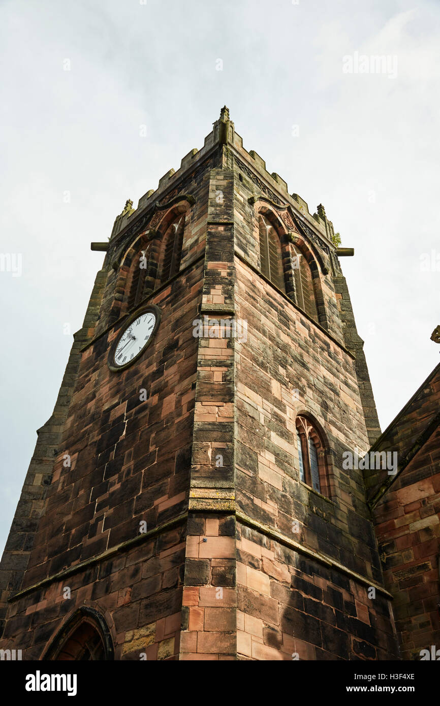 Middlewich church tower looking up Stock Photo - Alamy