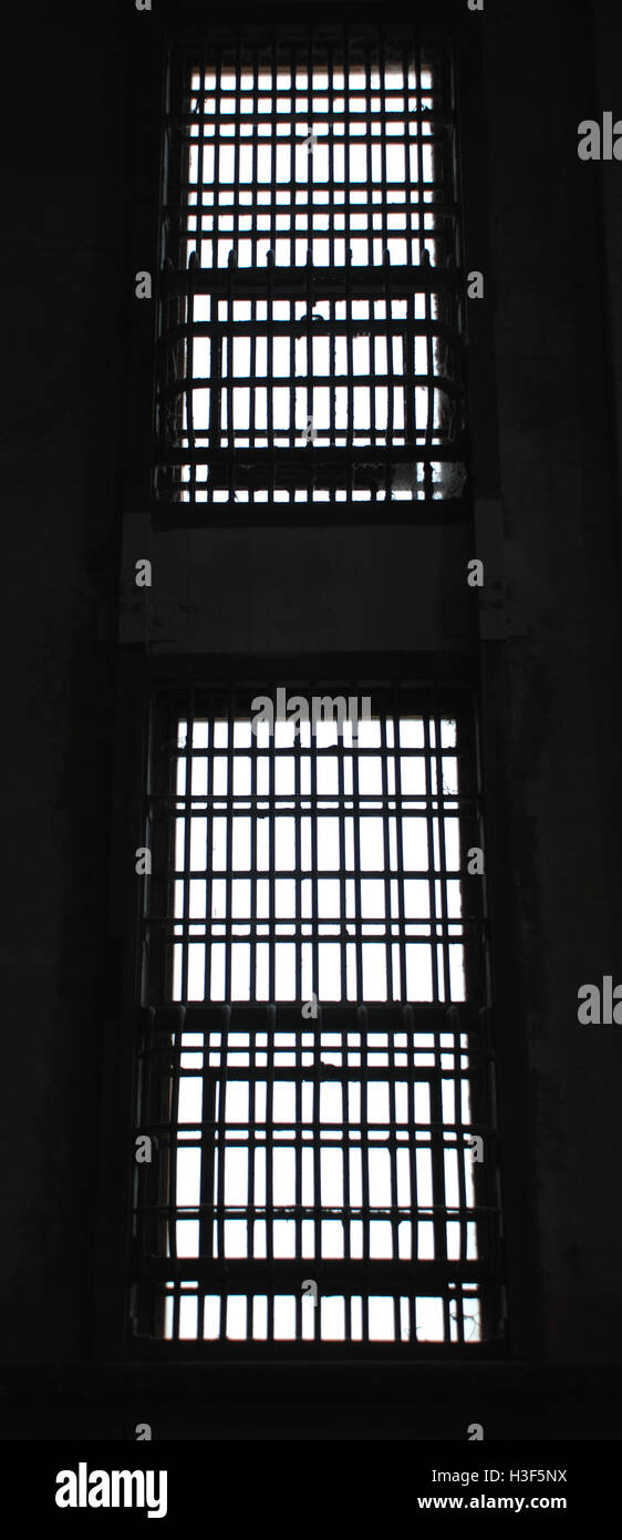 Alcatraz Prison cell windows Stock Photo - Alamy