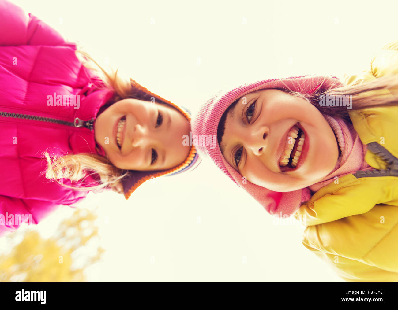 happy girls faces outdoors Stock Photo - Alamy