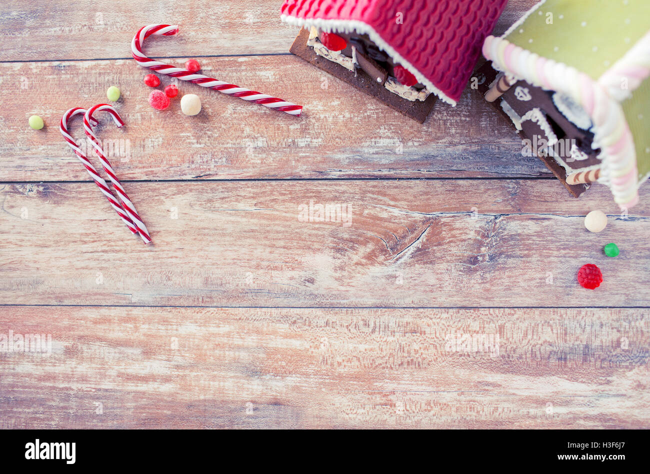closeup of beautiful gingerbread houses at home Stock Photo - Alamy