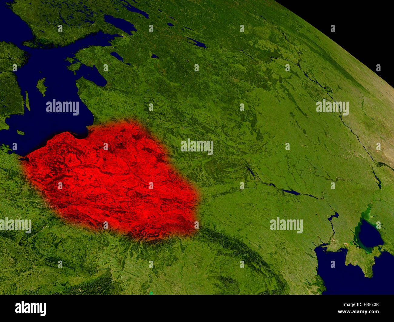 Map satellite geography poland hi-res stock photography and images - Alamy