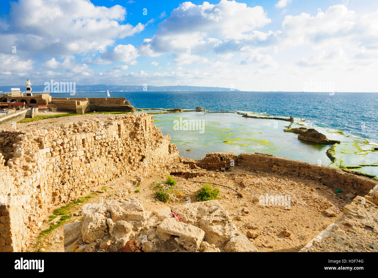 ACRE, ISRAEL - MAY 04, 2015: Scene of a Templar Fortress remains ...