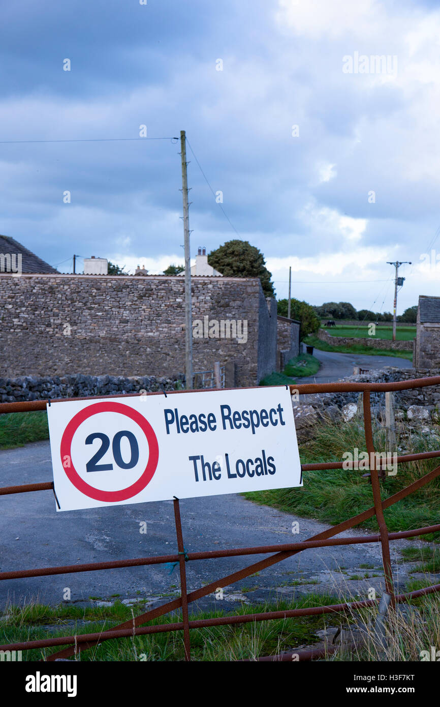 Please respect the locals sign on gate UK Stock Photo - Alamy