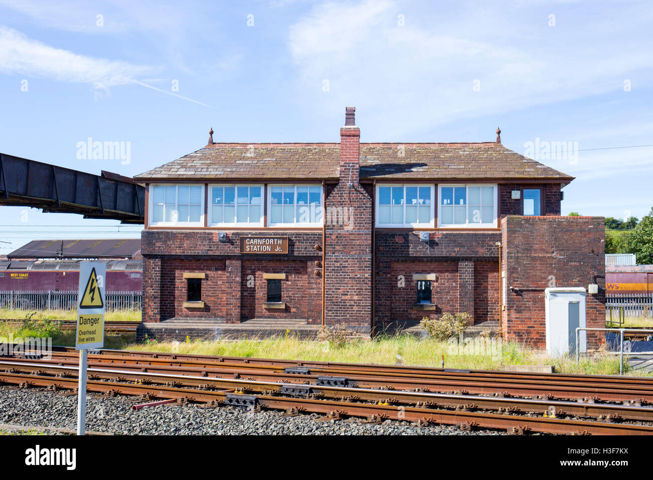 Signal box at Carnforth station Lancashire UK Stock Photo - Alamy