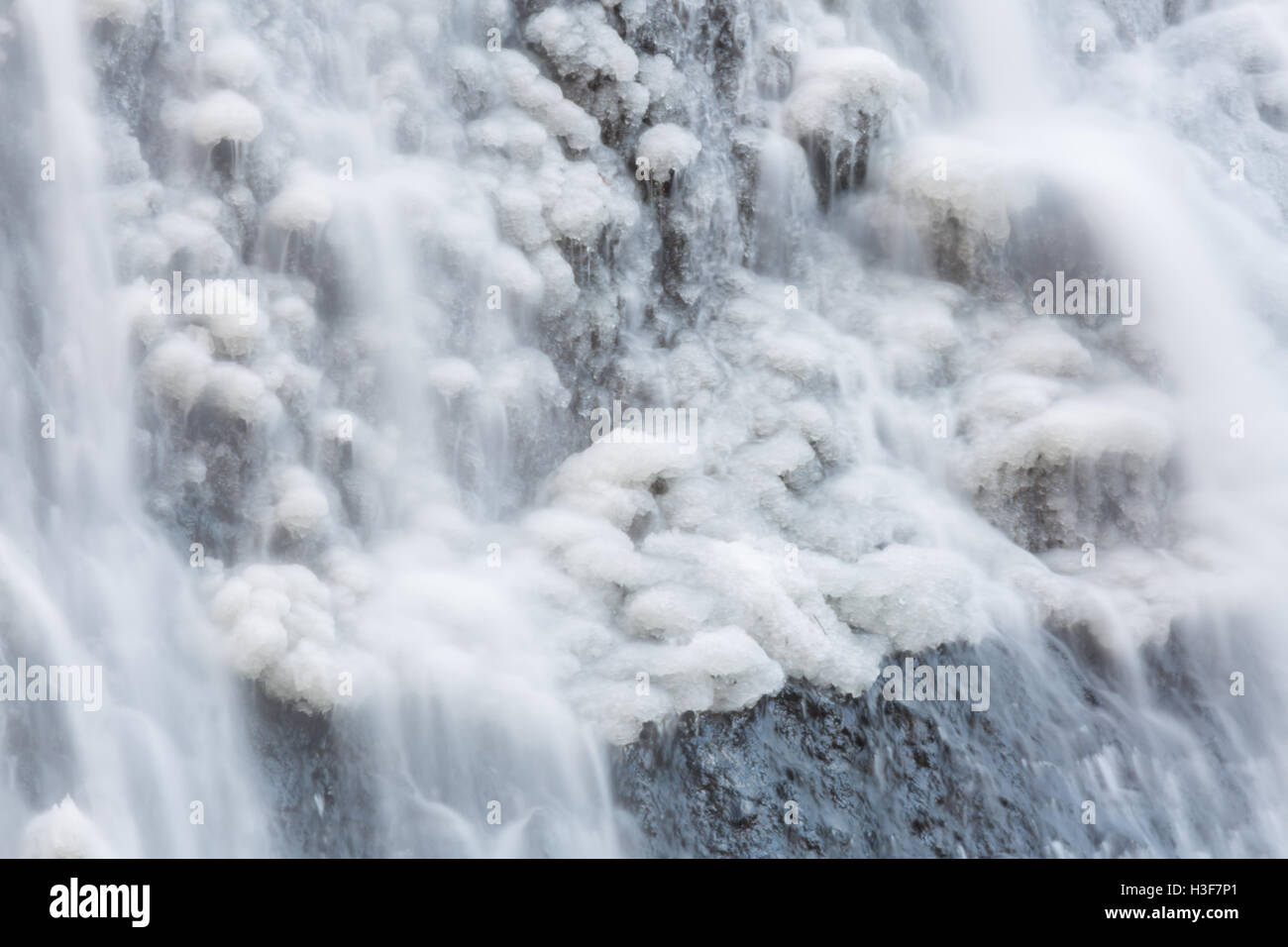 Snow at Fukuroda Falls Waterfall in Ibaraki Japan Winter Stock Photo ...
