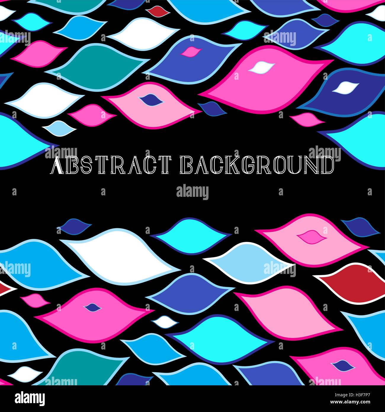 Seamless abstract graphic pattern of the interesting elements on a blue ...