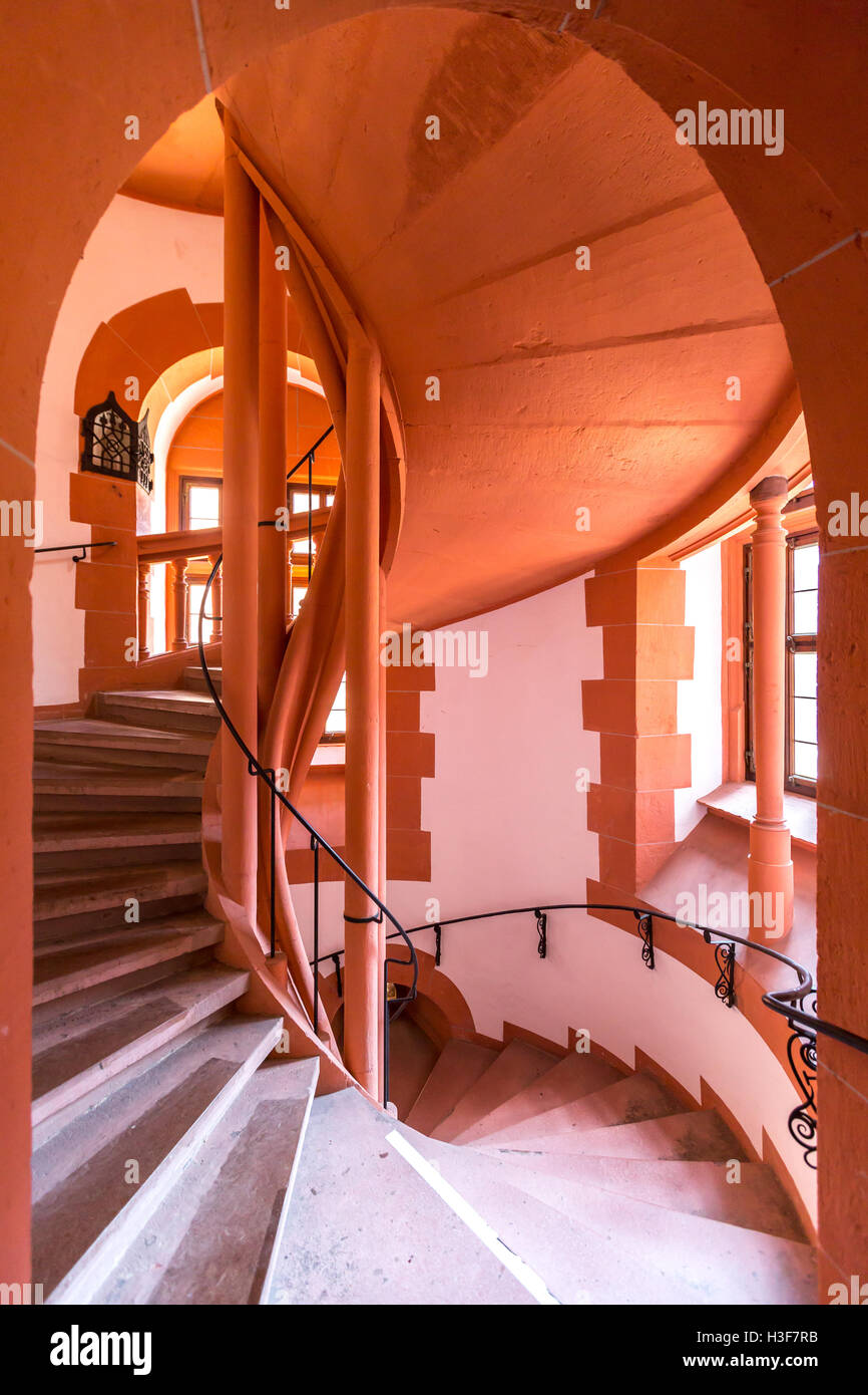 spiral staircase in german church Stock Photo - Alamy