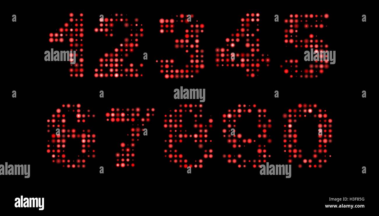 Led numbers over black Stock Photo - Alamy