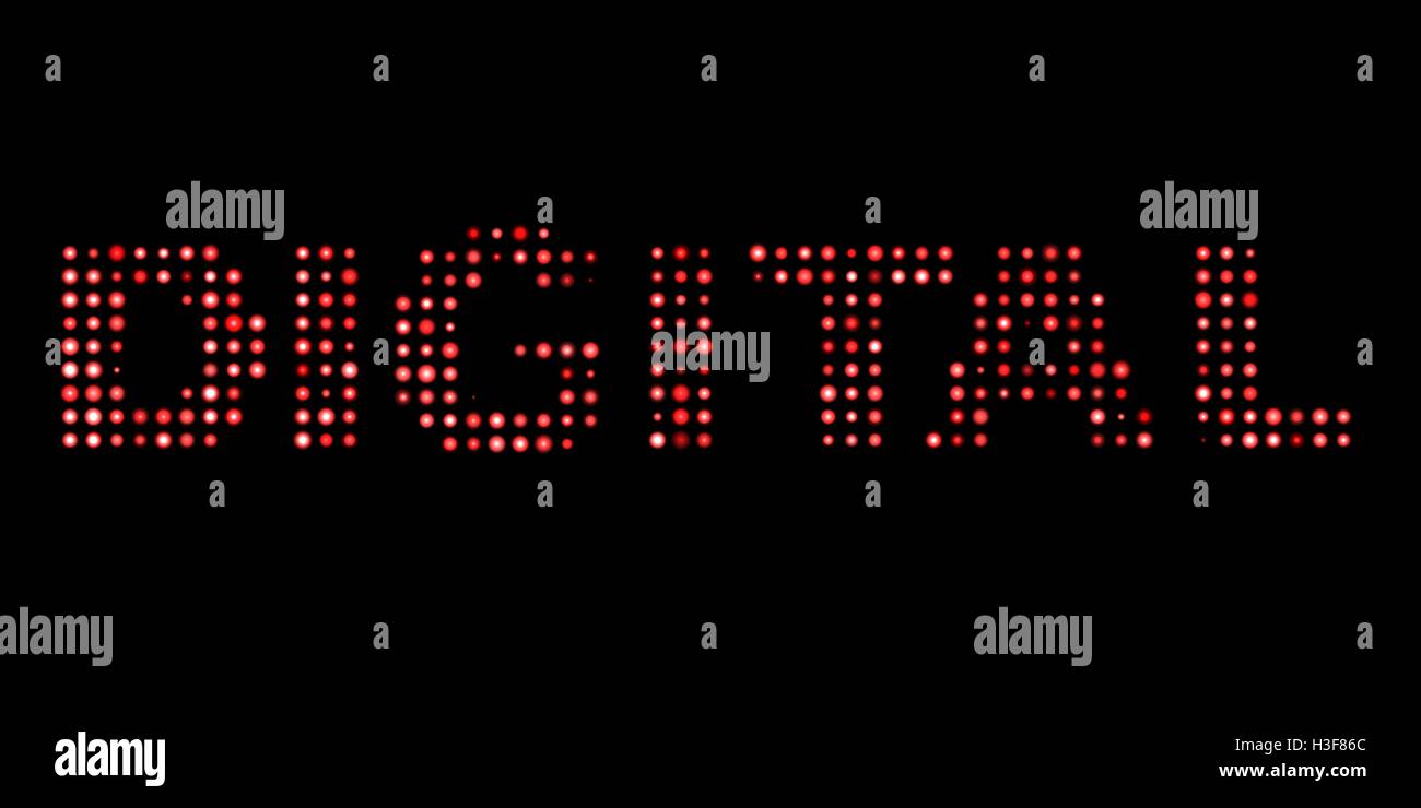 Digital led text Stock Photo - Alamy