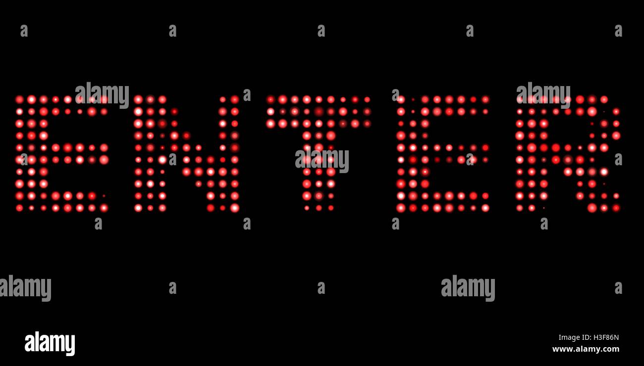 Enter led text Stock Photo - Alamy