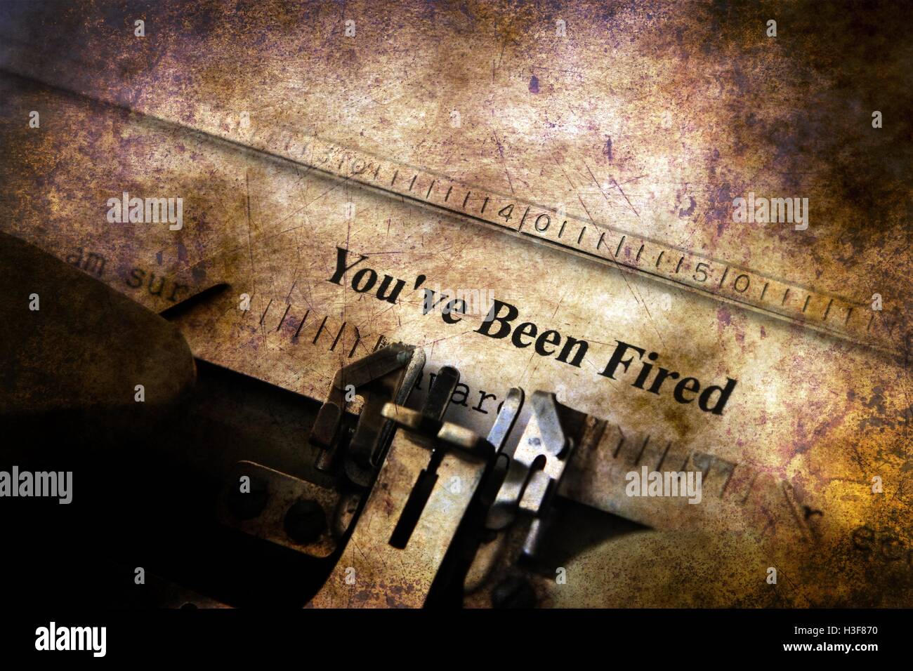 You've been fired letter on typewriter Stock Photo - Alamy