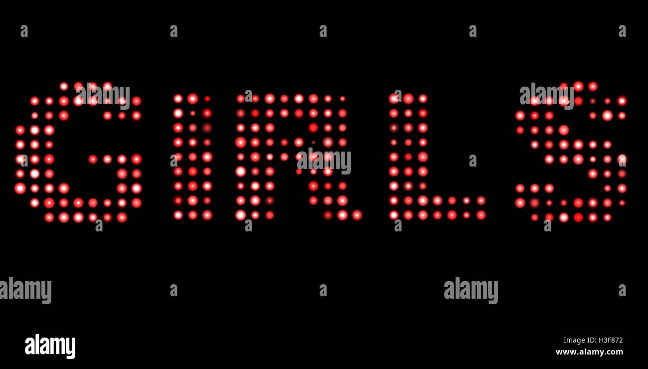 GIrls led text Stock Photo - Alamy