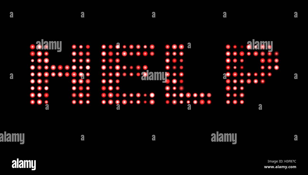 Help led text Stock Photo - Alamy