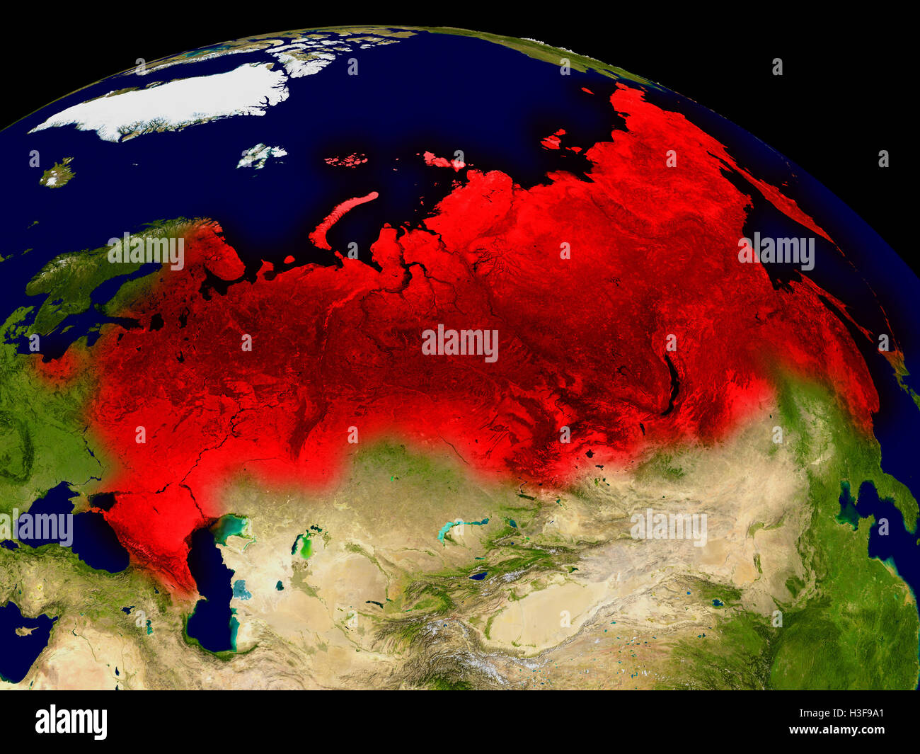 Russia map satellite hi-res stock photography and images - Alamy