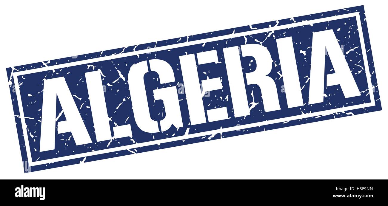 Algeria blue square stamp Stock Vector Image & Art - Alamy