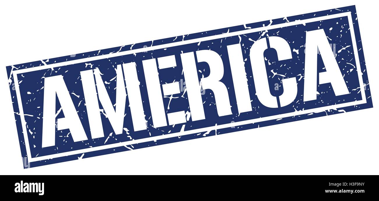 America blue square stamp Stock Vector Image & Art - Alamy