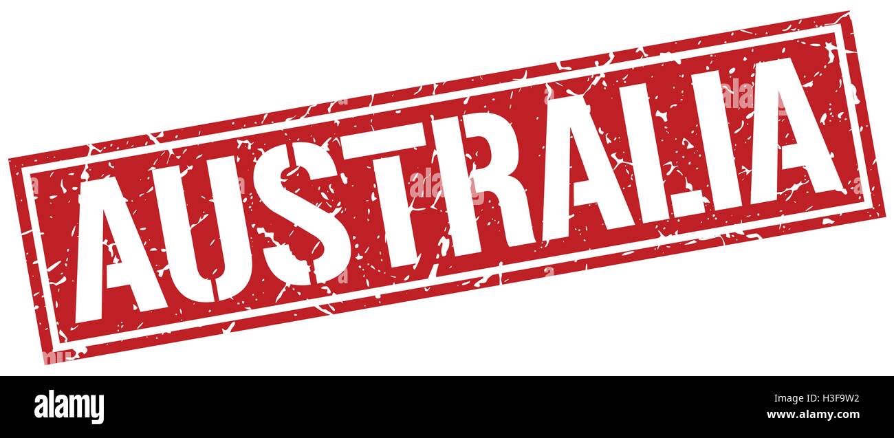 Australia red square stamp Stock Vector Image & Art - Alamy