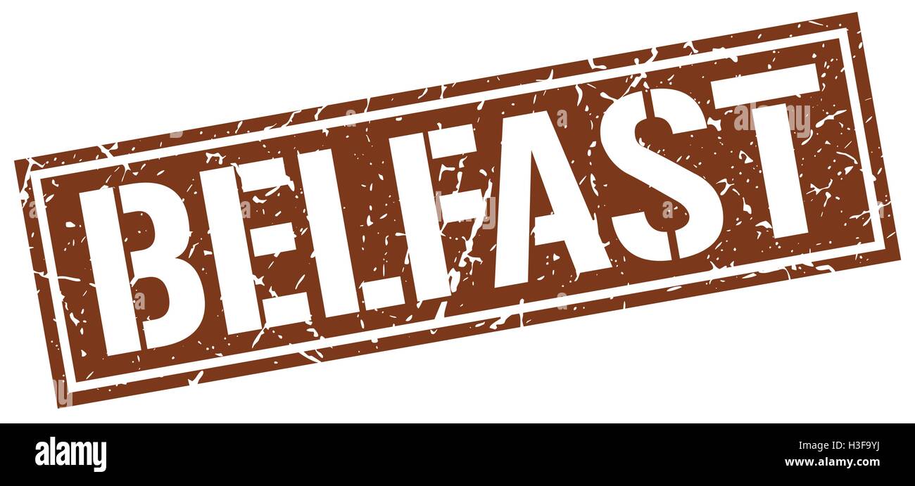 Belfast brown square stamp Stock Vector Image & Art - Alamy