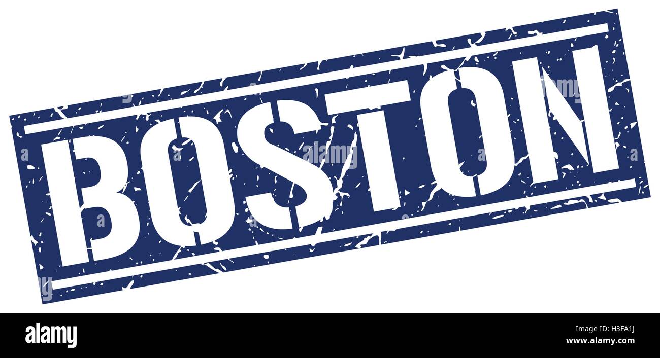 Boston blue square stamp Stock Vector Image & Art - Alamy