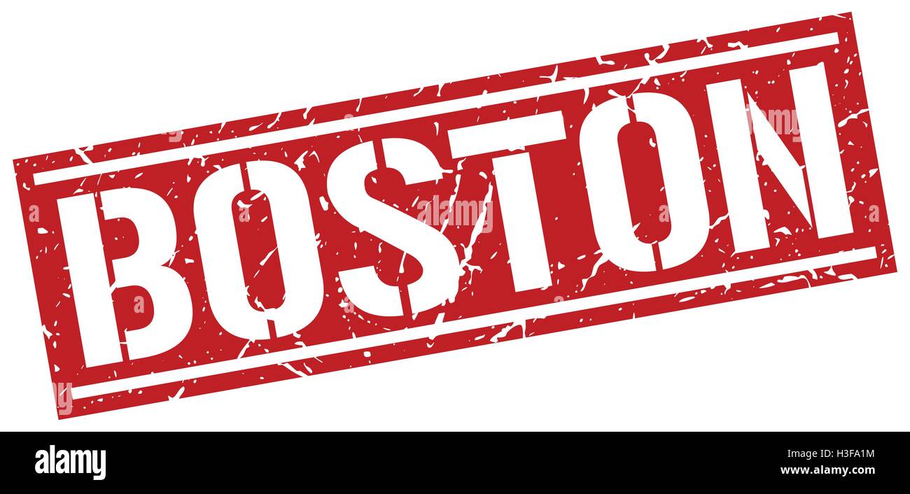 Boston red square stamp Stock Vector Image & Art - Alamy