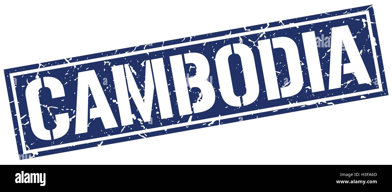 Cambodia blue square stamp Stock Vector Image & Art - Alamy
