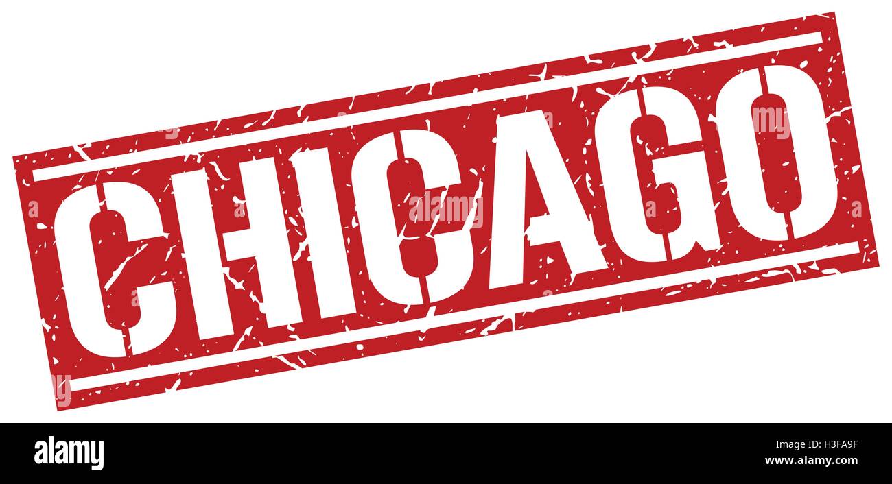 Chicago red square stamp Stock Vector Image & Art - Alamy