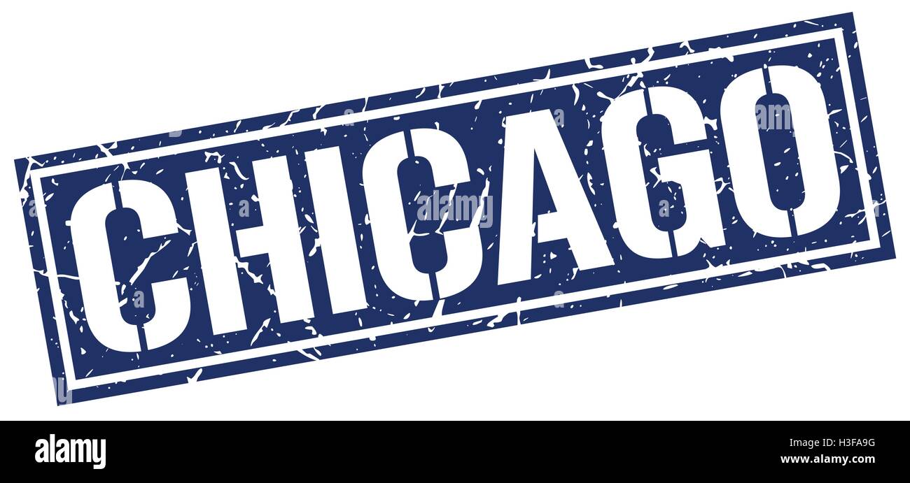 Chicago blue square stamp Stock Vector Image & Art - Alamy