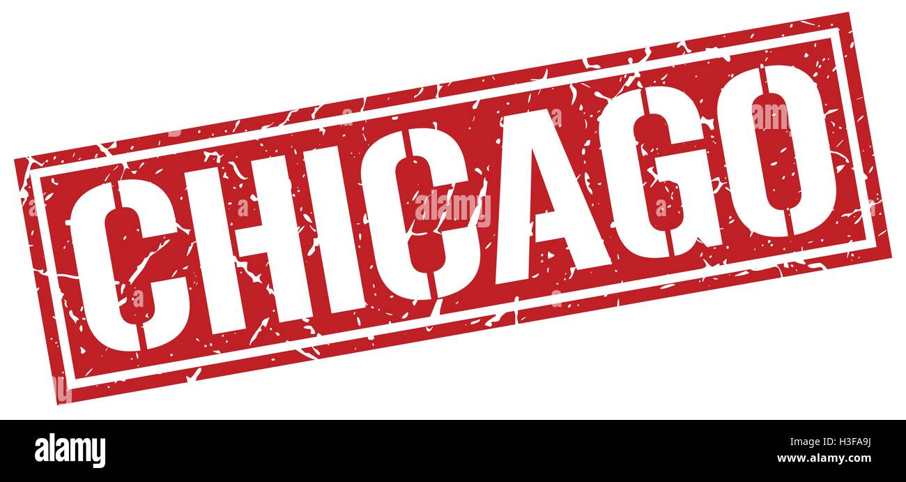 Chicago red square stamp Stock Vector Image & Art - Alamy