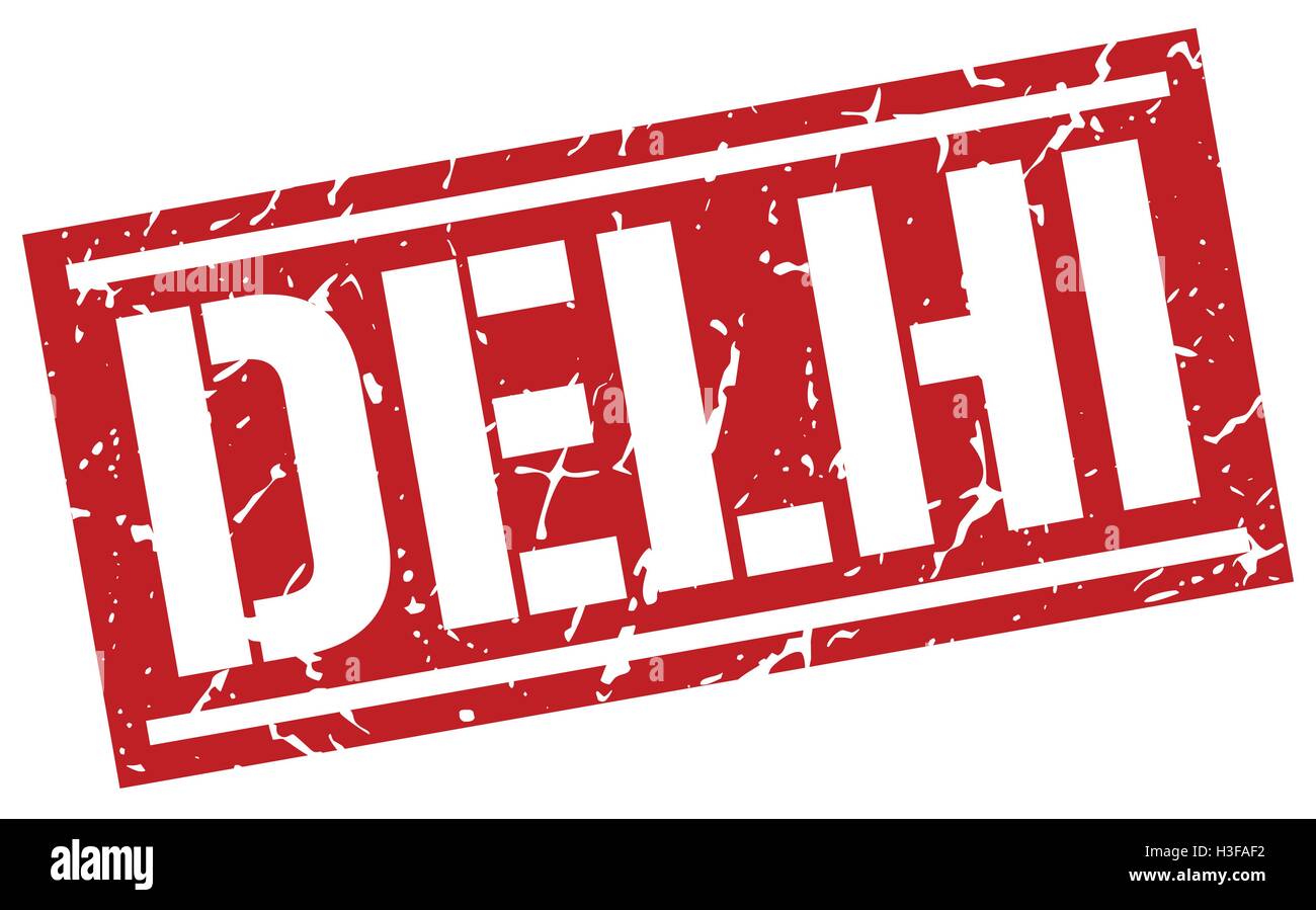 Delhi red square stamp Stock Vector Image & Art - Alamy