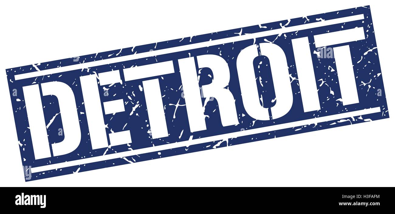 Detroit blue square stamp Stock Vector Image & Art - Alamy