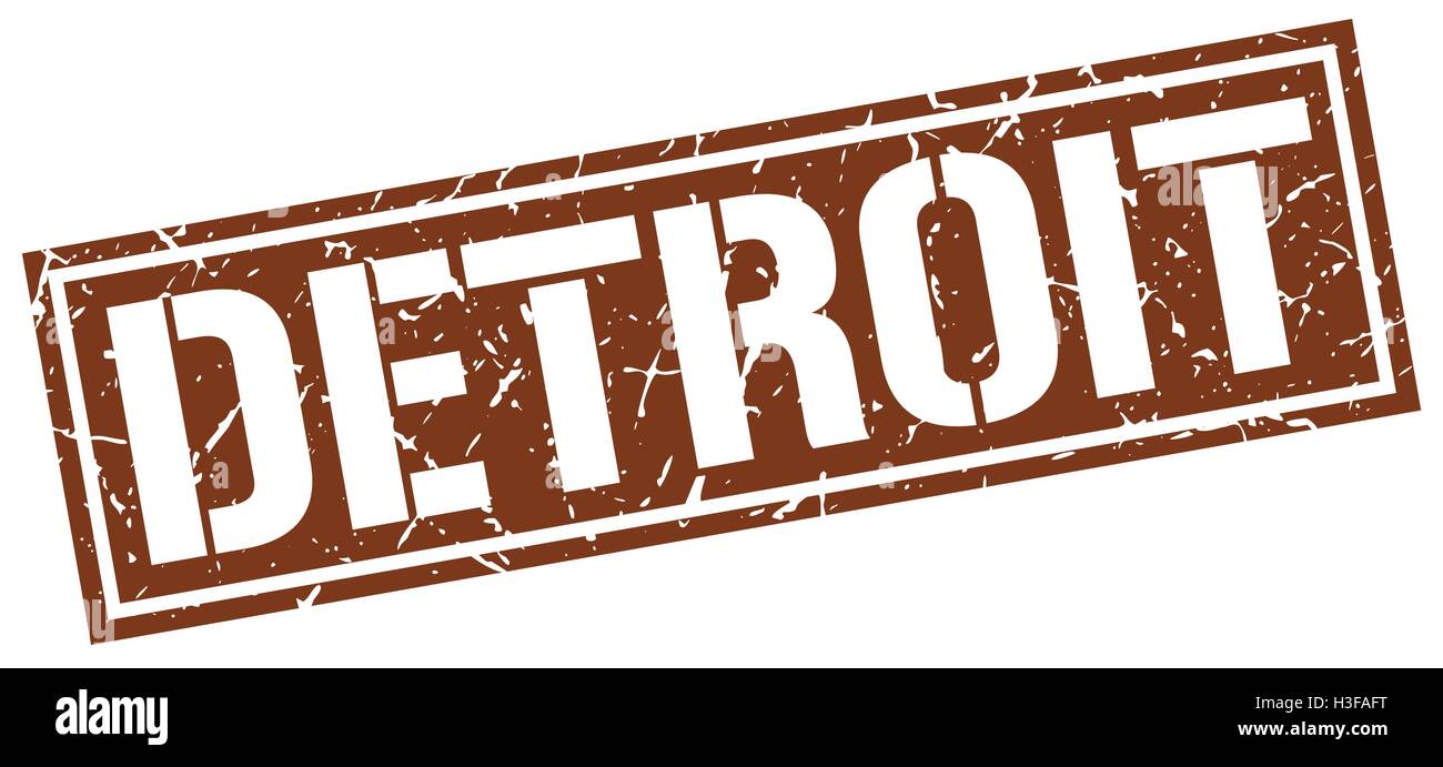 Detroit brown square stamp Stock Vector Image & Art - Alamy