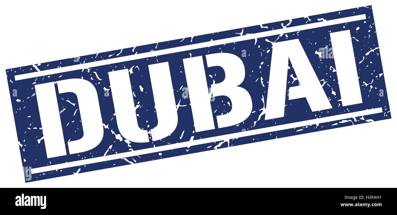 Dubai blue square stamp Stock Vector Image & Art - Alamy