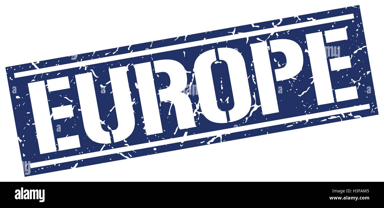 europe blue square stamp Stock Vector Image & Art - Alamy