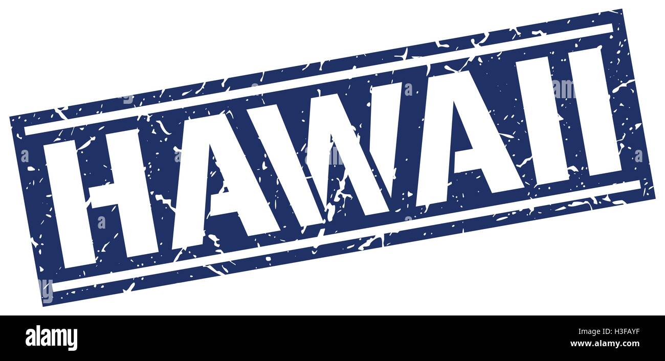 Hawaii blue square stamp Stock Vector Image & Art - Alamy