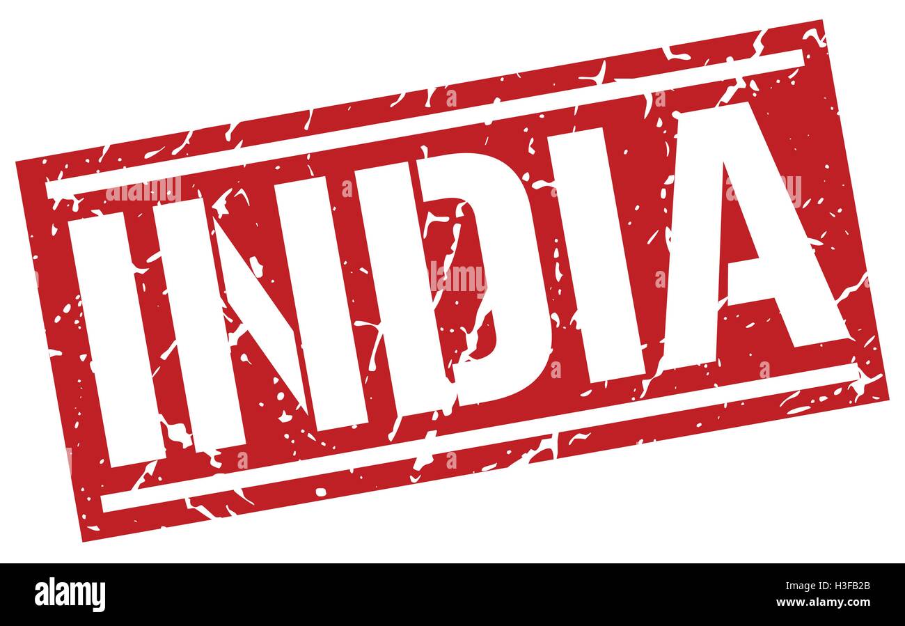 India red square stamp Stock Vector Image & Art - Alamy