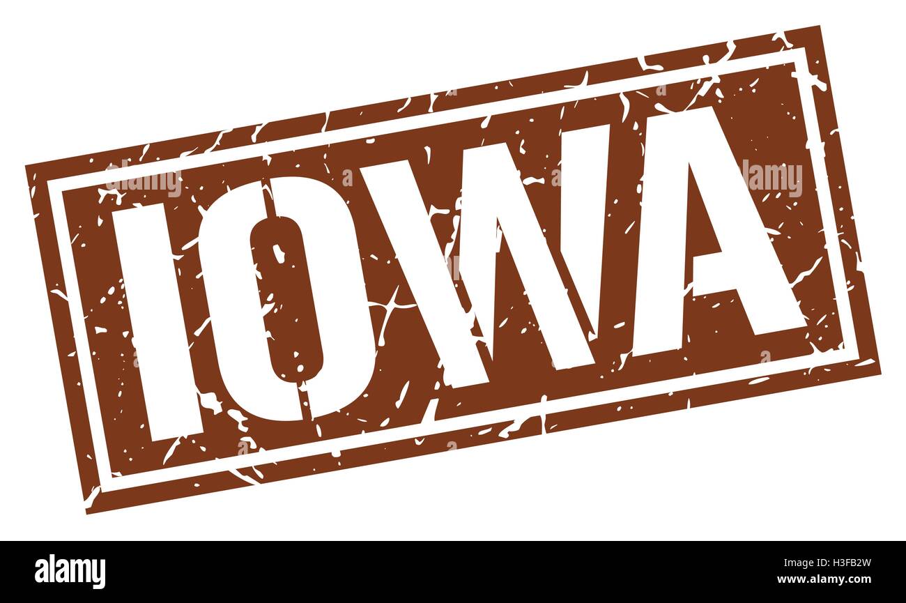 Iowa brown square stamp Stock Vector Image & Art - Alamy